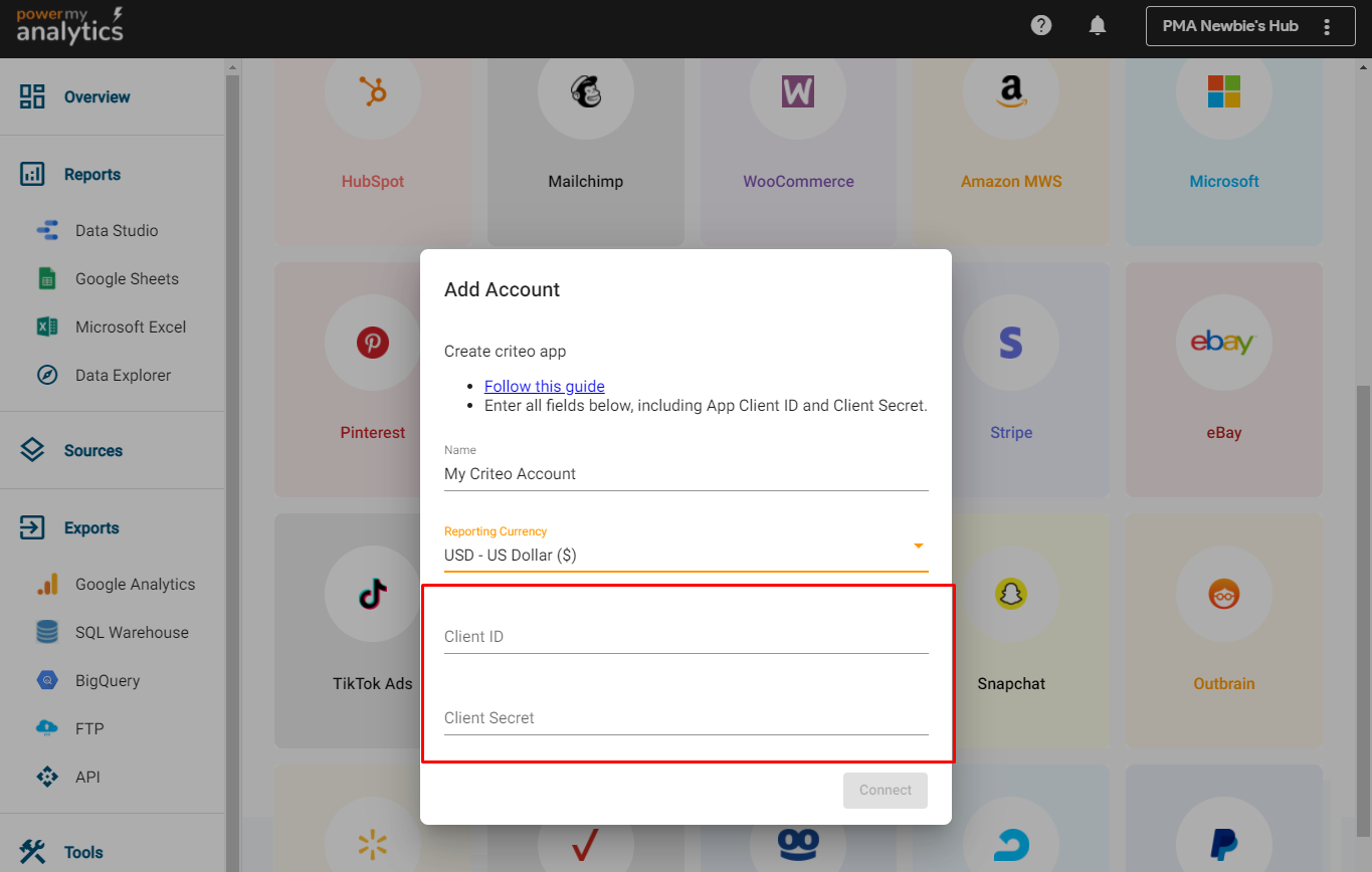 How to Connect to Criteo