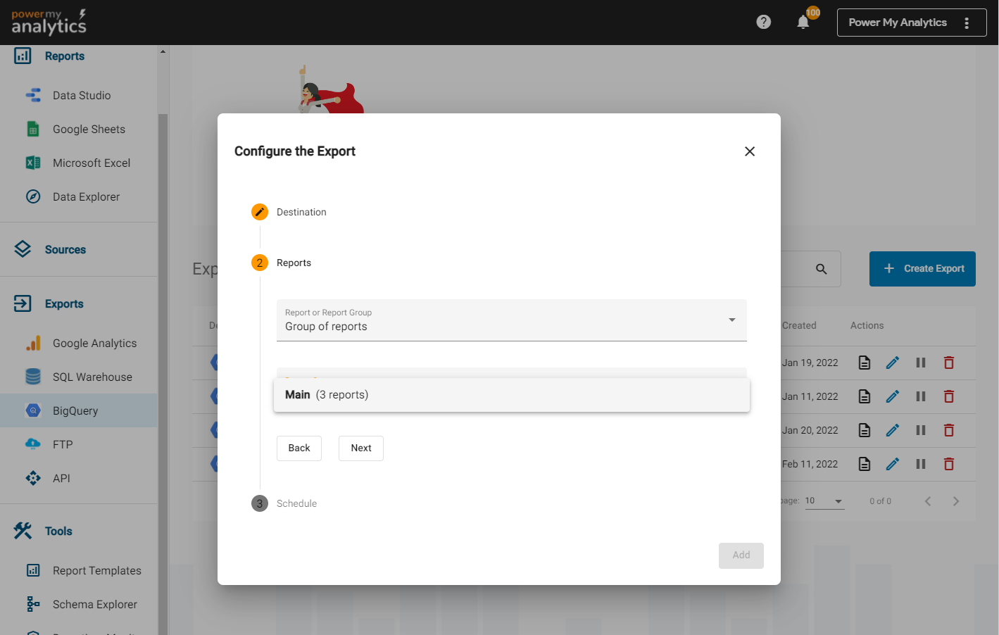 How to Export to BigQuery