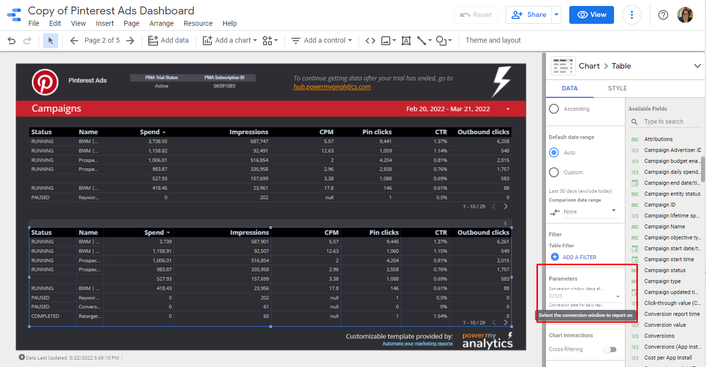 Pinterest Ads Data Connector User Guide